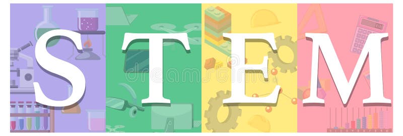Colourful STEM Education Text Icon Stock Vector - Illustration of ...