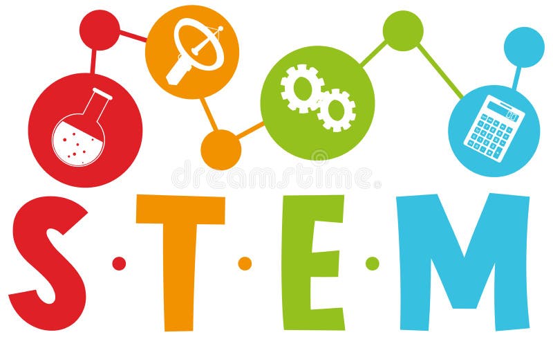 Colourful STEM Education Text Icon Stock Vector - Illustration of ...