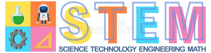 Colourful STEM Education Text Icon Stock Vector - Illustration of ...