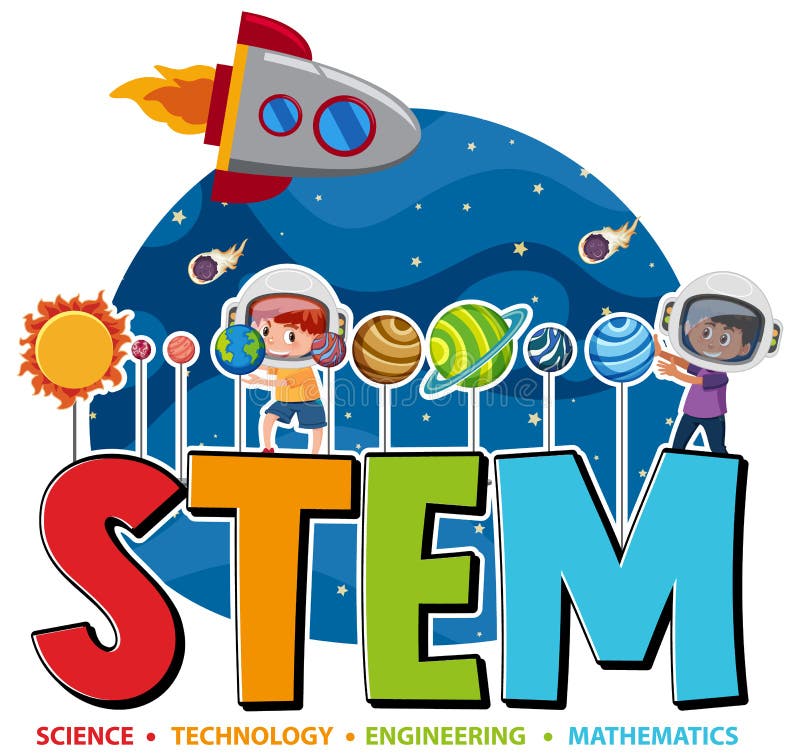 Colourful STEM Education Text Icon Stock Vector - Illustration of logo ...