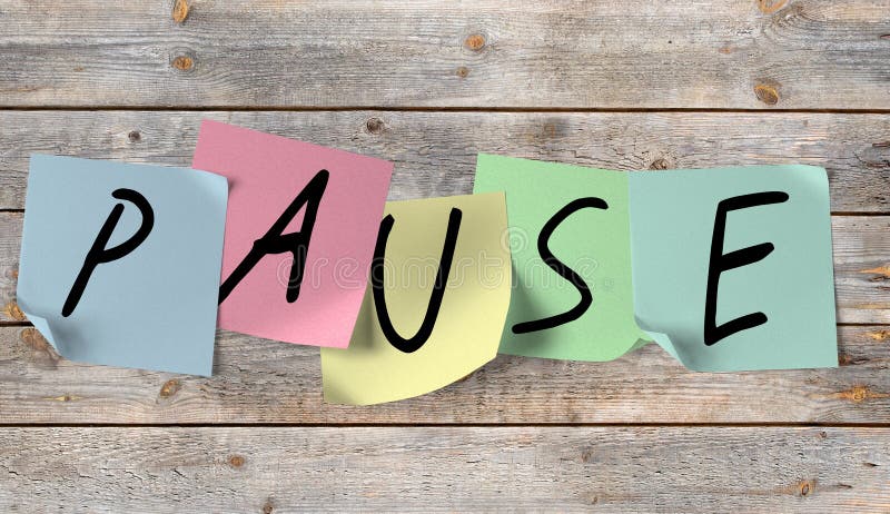 Colourful Sticky Notes on a Board Wall with the Inscription Break Stock ...