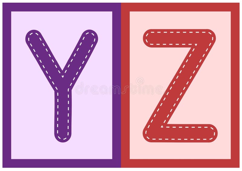 Colourful Stitched Letters Alphabet Flashcards - 1 Stock Illustration ...
