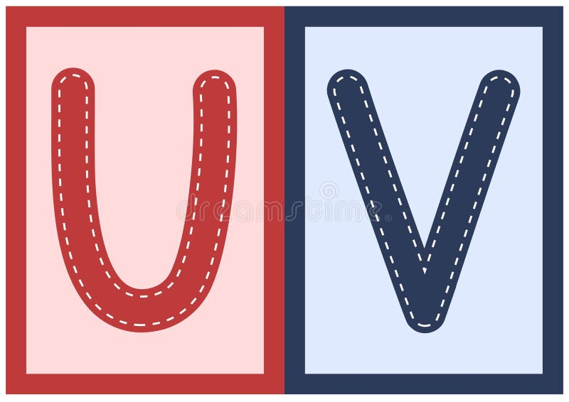 Colourful Stitched Letters Alphabet Flashcards - 9 Stock Illustration ...