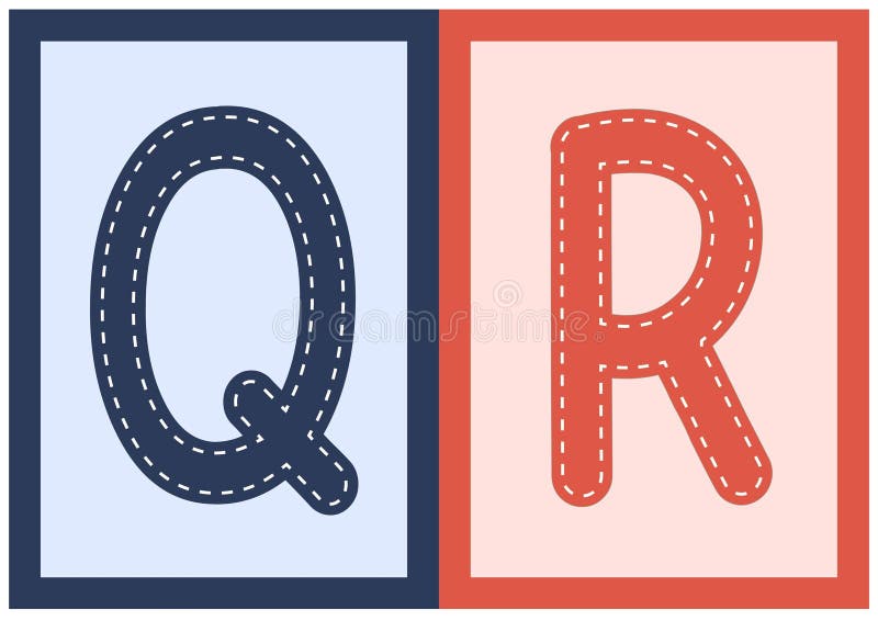 Colourful Stitched Letters Alphabet Flashcards - 9 Stock Illustration ...