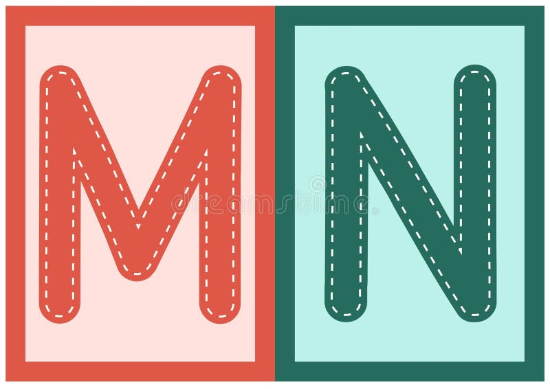 Colourful Stitched Letters Alphabet Flashcards - 7 Stock Illustration ...