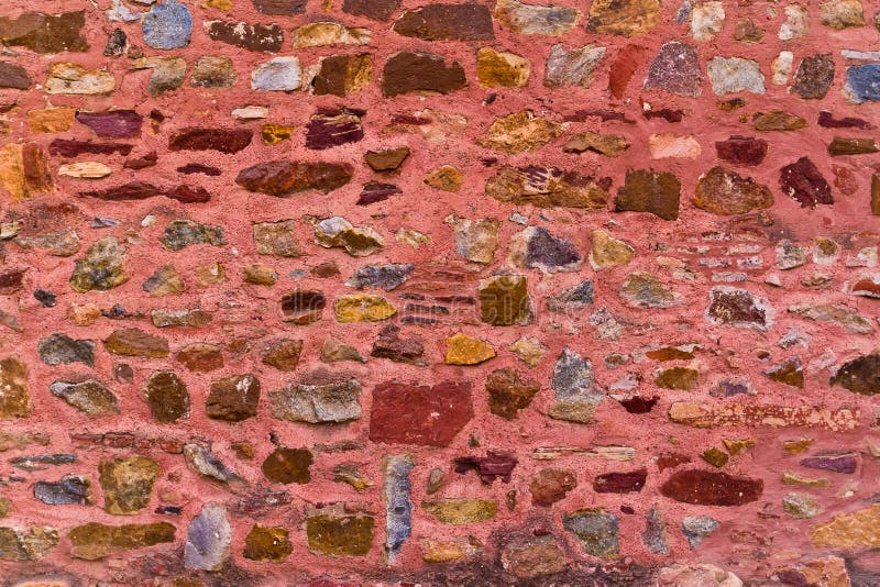 Colourful Stone Wall of the Red Fort Stock Photo - Image of marble ...