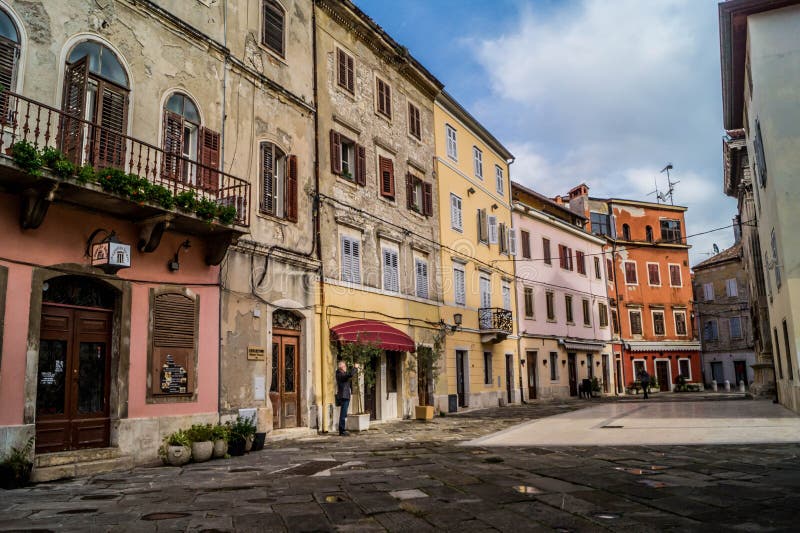 Streets of Pula City Decorated with Flags Editorial Photo - Image of ...