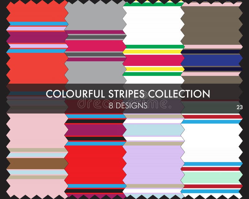 Colourful Stripe Seamless Pattern Collection Stock Vector ...