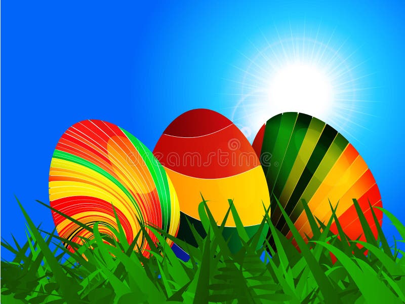 Colourful Striped Easter Eggs Background Stock Illustration ...