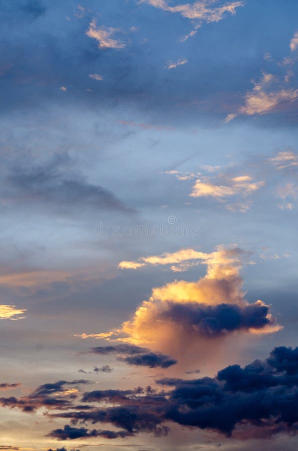 Colourful sunset sky stock photo. Image of evening, dark - 197847468