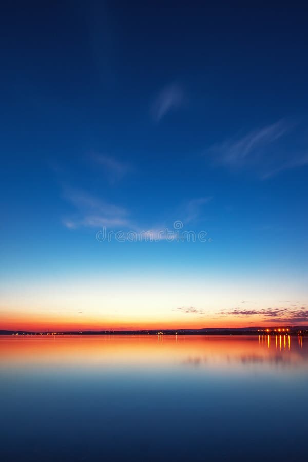 Colourful Sunset Over the Lake Stock Image - Image of cloudy, dramatic ...