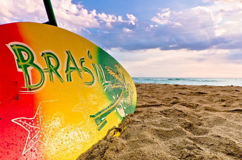 Colourful Surboard Brasil Design Stock Photo - Image of life, rescue ...