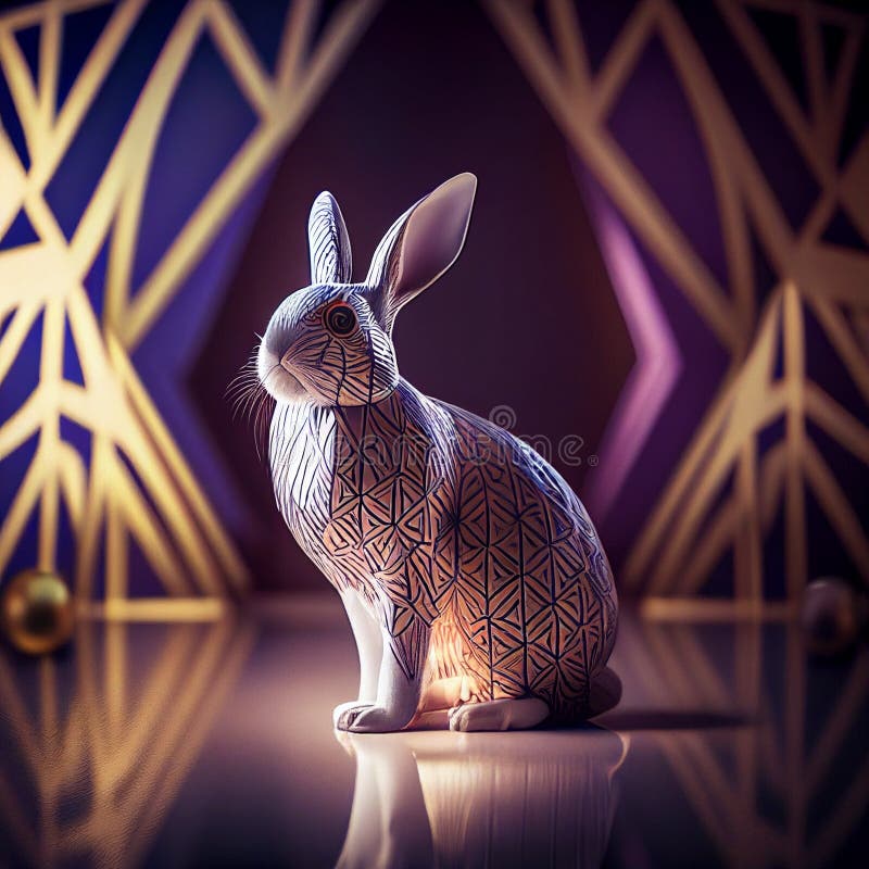 Colourful Easter Bunny Generative AI Illustration Stock Image - Image ...