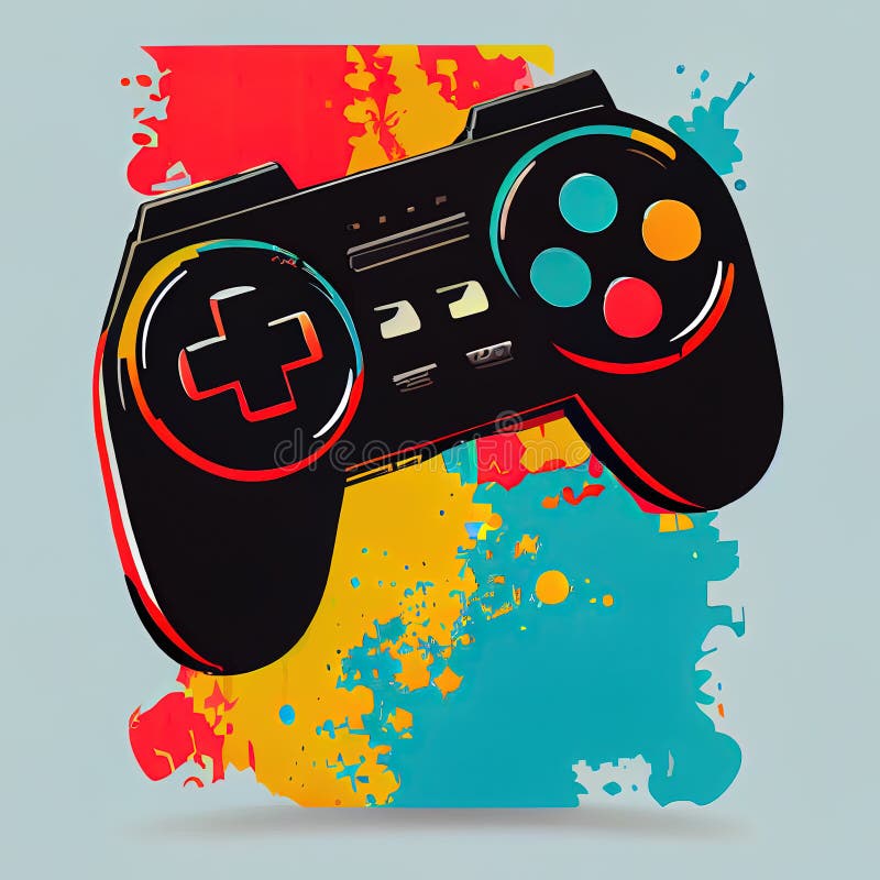 Colourful Surreal Retro Games Controller Generative AI Illustration ...