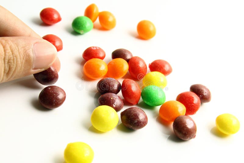 A Colourful of Sweets or Candy Stock Photo - Image of skittles, macro ...