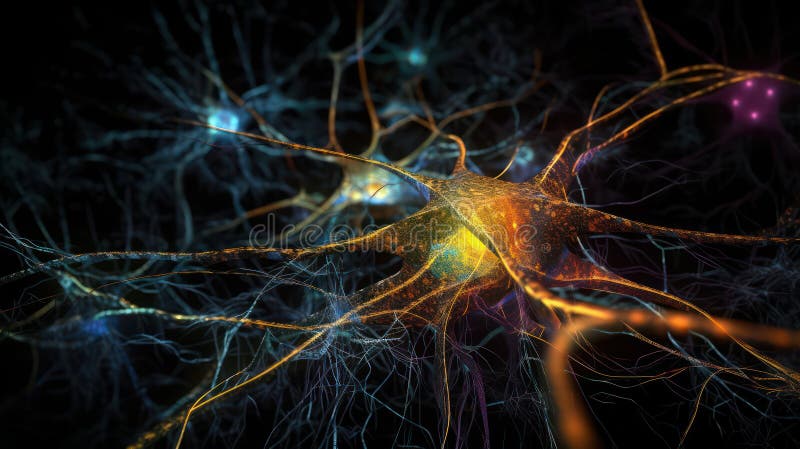 Colourful Synapses and Nerve Connections Stock Illustration ...