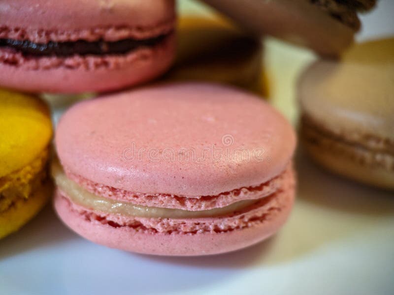 Colourful Tasty Macaroons Still Life Stock Photo - Image of cream ...