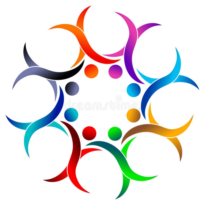 Teamwork Colorful People Working Together Logo Stock Illustration ...