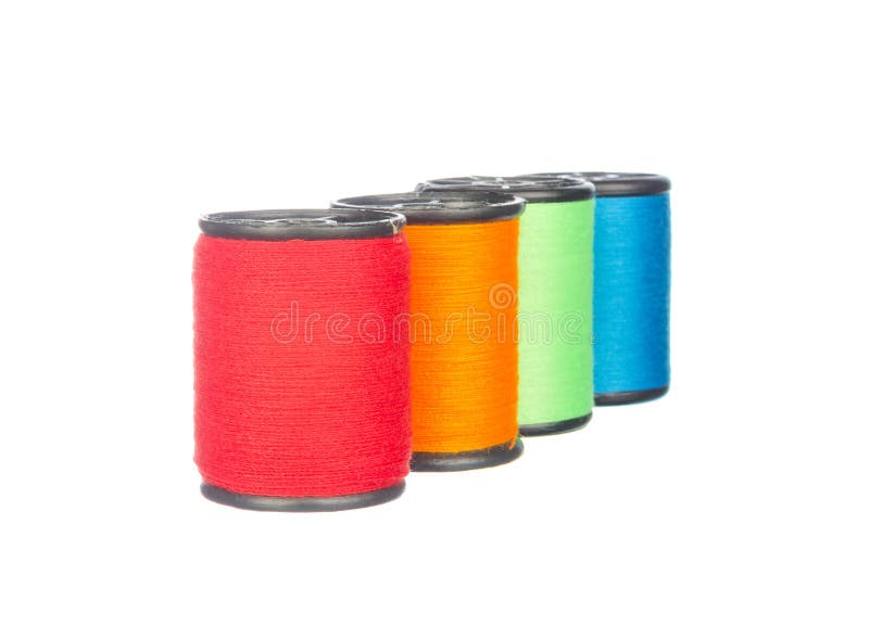 Colourful Thread Isolated on White Stock Image - Image of background ...