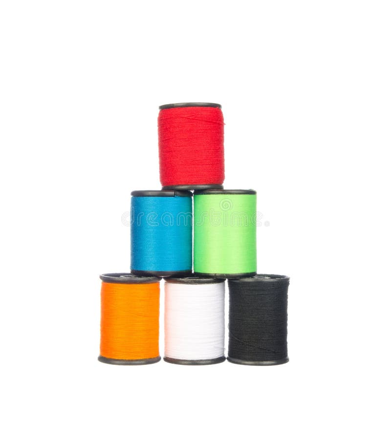 Colourful Thread Isolated on White Stock Photo - Image of green ...