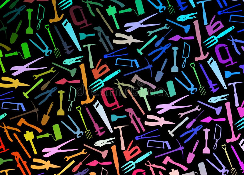 Colourful Tools background stock illustration. Illustration of tools ...