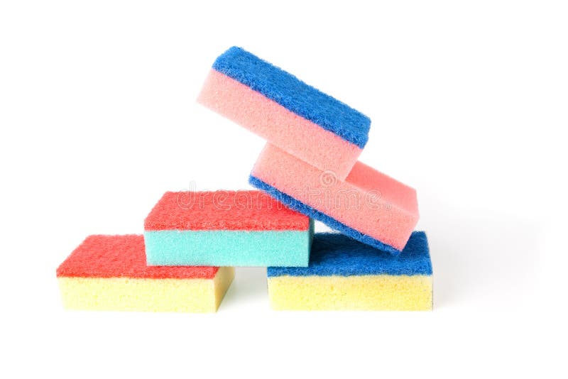 Colourful Tower of Kitchen Scourers. Stock Photo - Image of scourer ...
