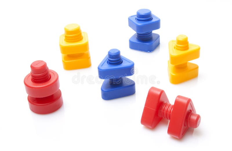 Colourful Toy Nuts and Bolts Stock Image - Image of play, circle: 23130865