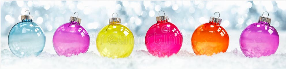 Colourful Translucent Christmas Baubles Stock Photo - Image of ...