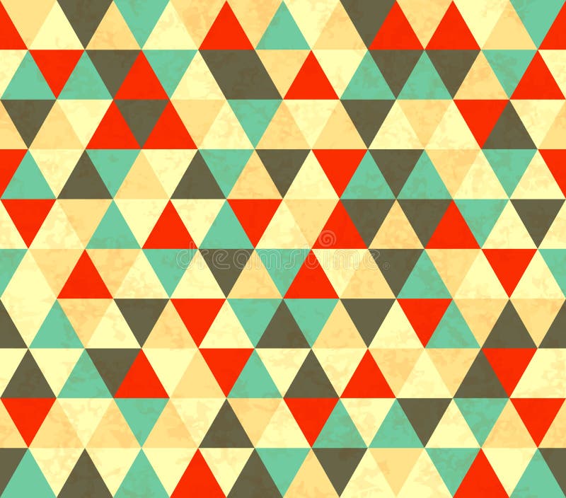 Colourful Triangles Retro Seamless Pattern Stock Vector - Illustration ...
