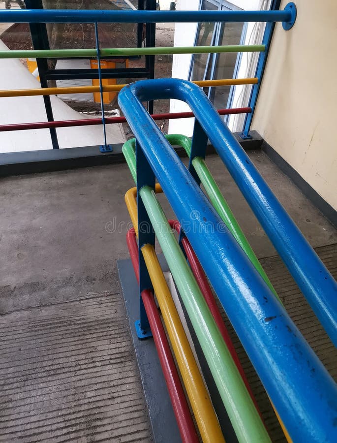 Colourful U Turn Iron Hand Rail Stock Photo - Image of colourful, rail ...