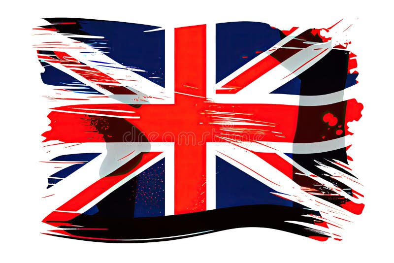 Colourful Union Jack Flag AI Illustration Stock Image - Image of ...