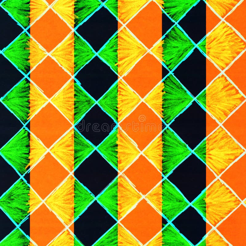 Colourful Vertical Lines and Zig-zag Diamond Shapes. Stock Image ...