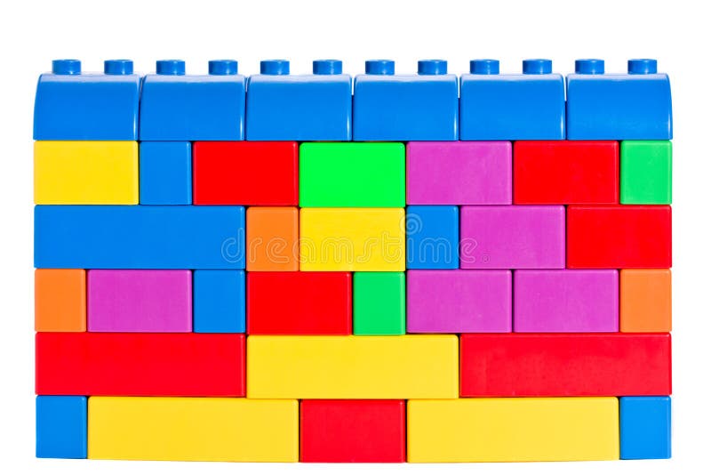 Colourful Wall Made with Toy Building Bricks Stock Image - Image of ...