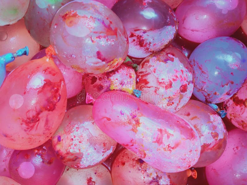 Colourful Water Balloons and Natural Colours Stock Image - Image of ...