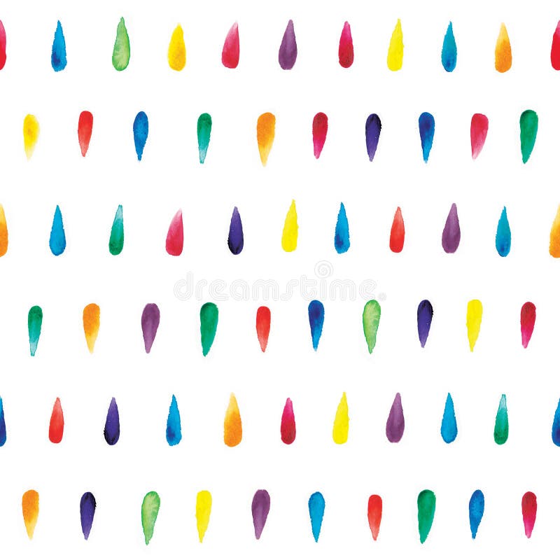 Colourful Watercolor Drops, Seamless Pattern Illustration Stock ...