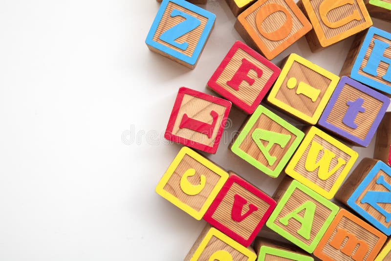 Colourful Wooden ABC Alphabet Baby Development Blocks Stock Image ...