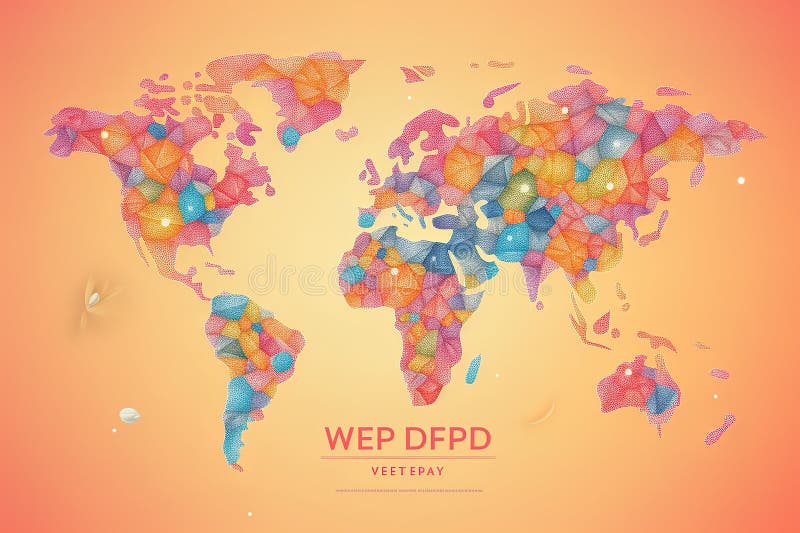 Colourful World Food Day Poster with World Map. Generative AI Stock ...