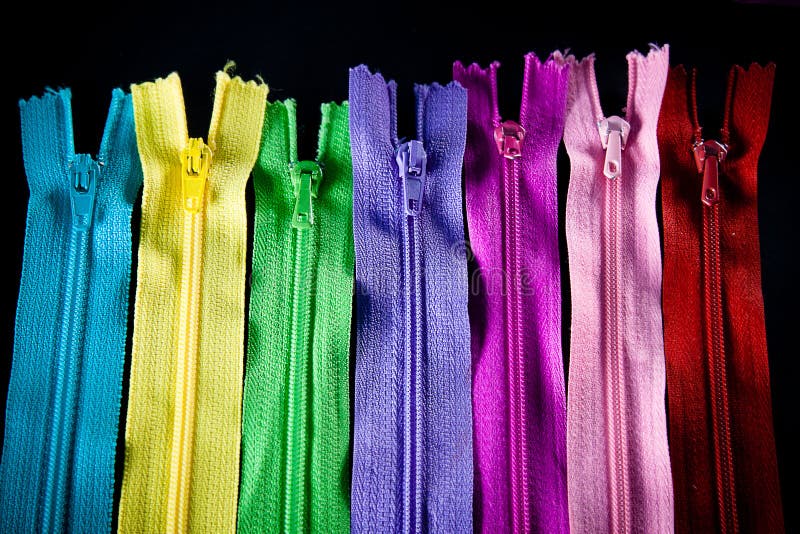 Colourful zips stock image. Image of indigo, pink, hobby - 25041415