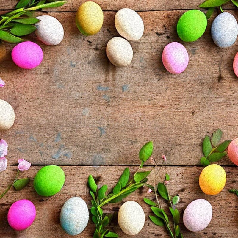 Colourfull Background with Eggs and Bunnies Stock Image - Image of ...