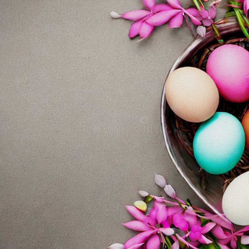 Colourfull Background with Eggs and Bunnies Stock Image - Image of eggs ...