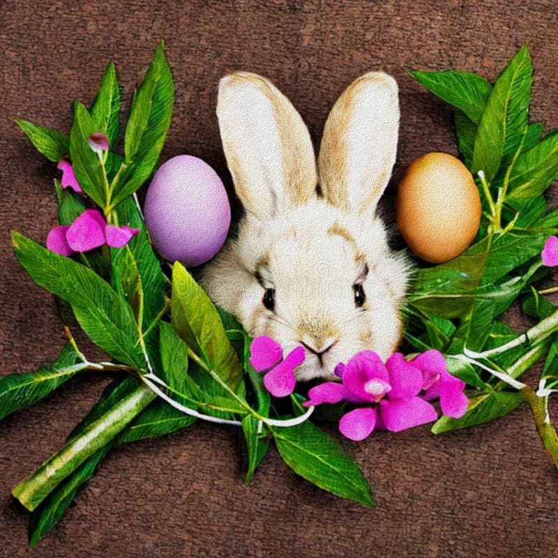 Colourfull Background with Eggs and Bunnies Stock Image - Image of ...