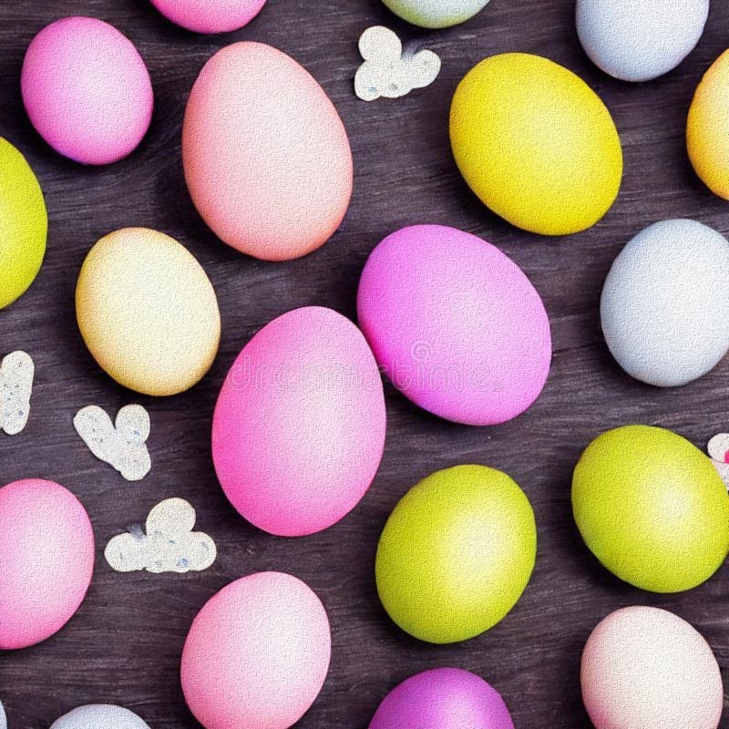 Colourfull Background with Eggs and Bunnies Stock Photo - Image of ...