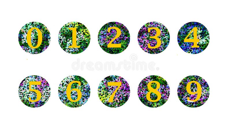 Colourfull Numbers from Zero To Nine Stock Illustration - Illustration ...
