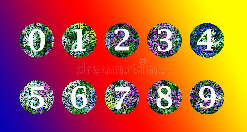 Colourfull Numbers from Zero To Nine Stock Illustration - Illustration ...