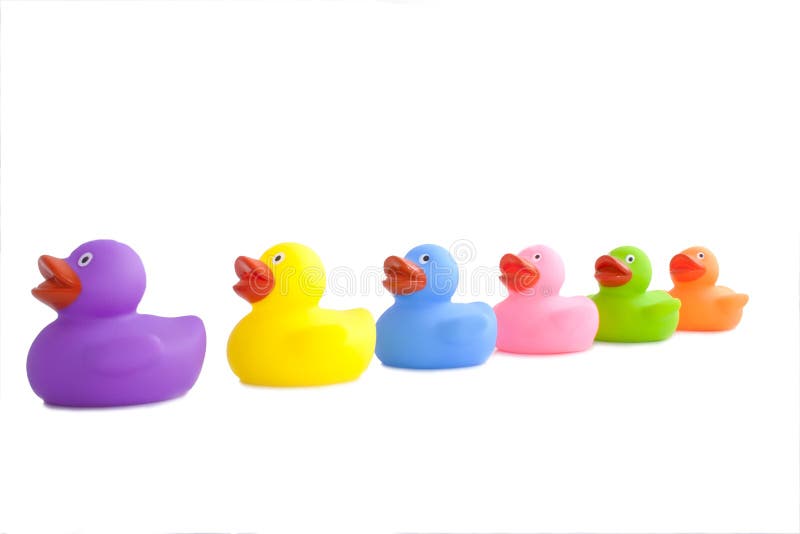 Colourfull rubber ducks stock image. Image of play, preschool - 49540391