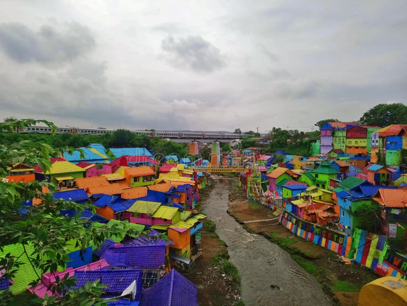 Colourfull Village at Malang City Stock Photo - Image of city, park ...