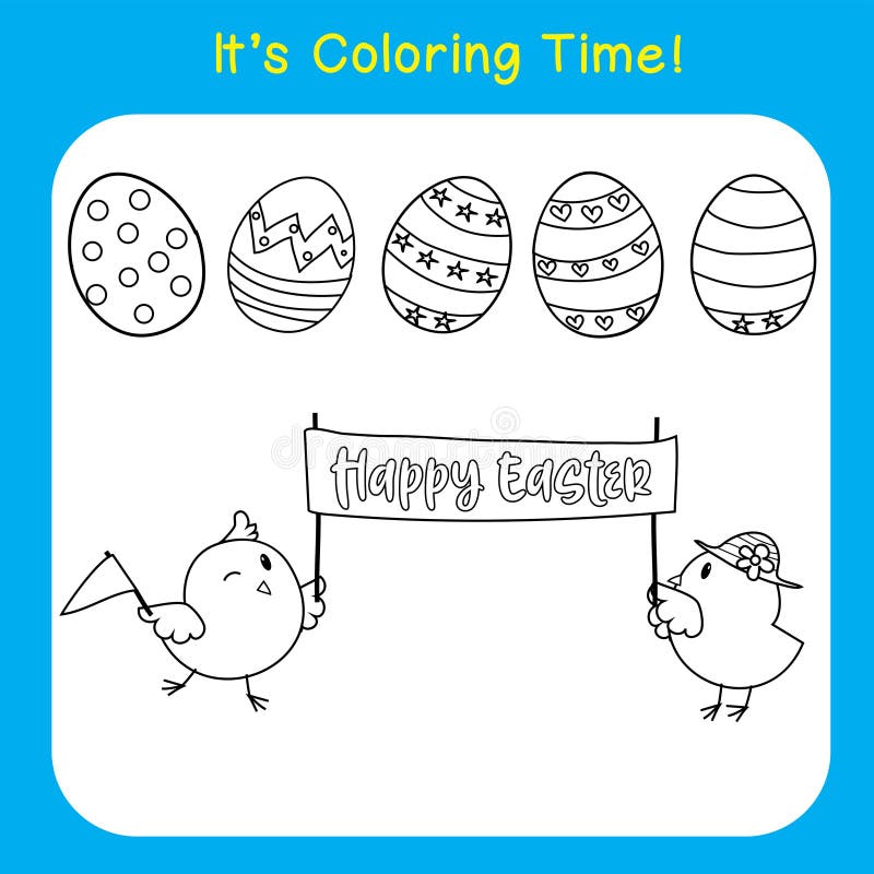 Its Coloring Time Worksheet Stock Vector - Illustration of happy, kids ...