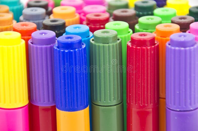 Colouring Pens - Different Colours in a Line Stock Photo - Image of ...