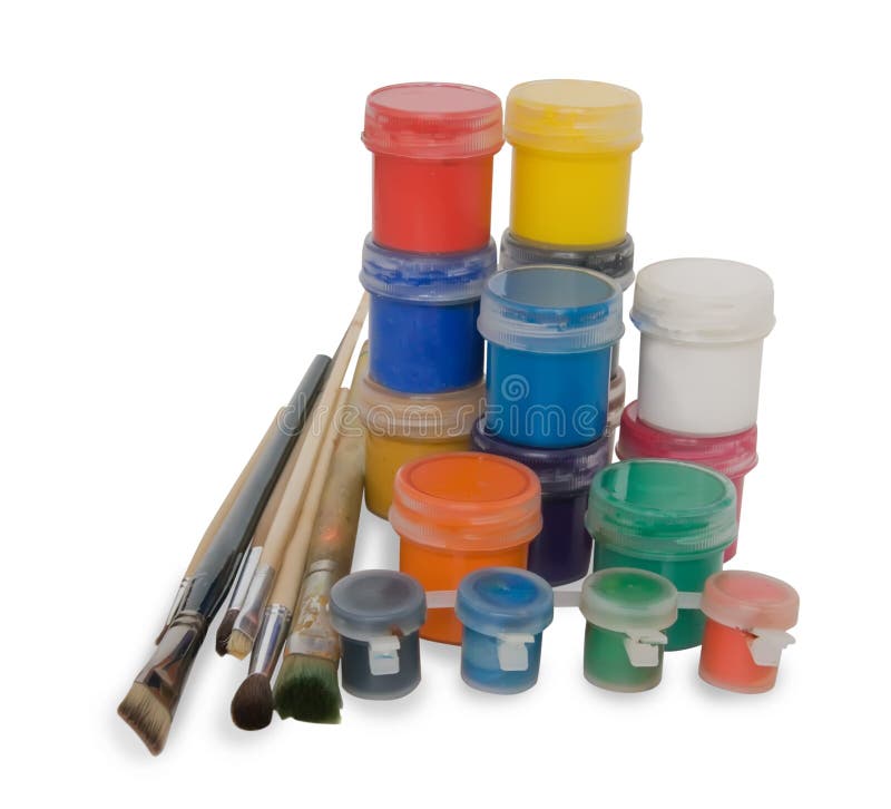 Colouring with Tubes and Brushes Stock Photo - Image of idea, brush ...