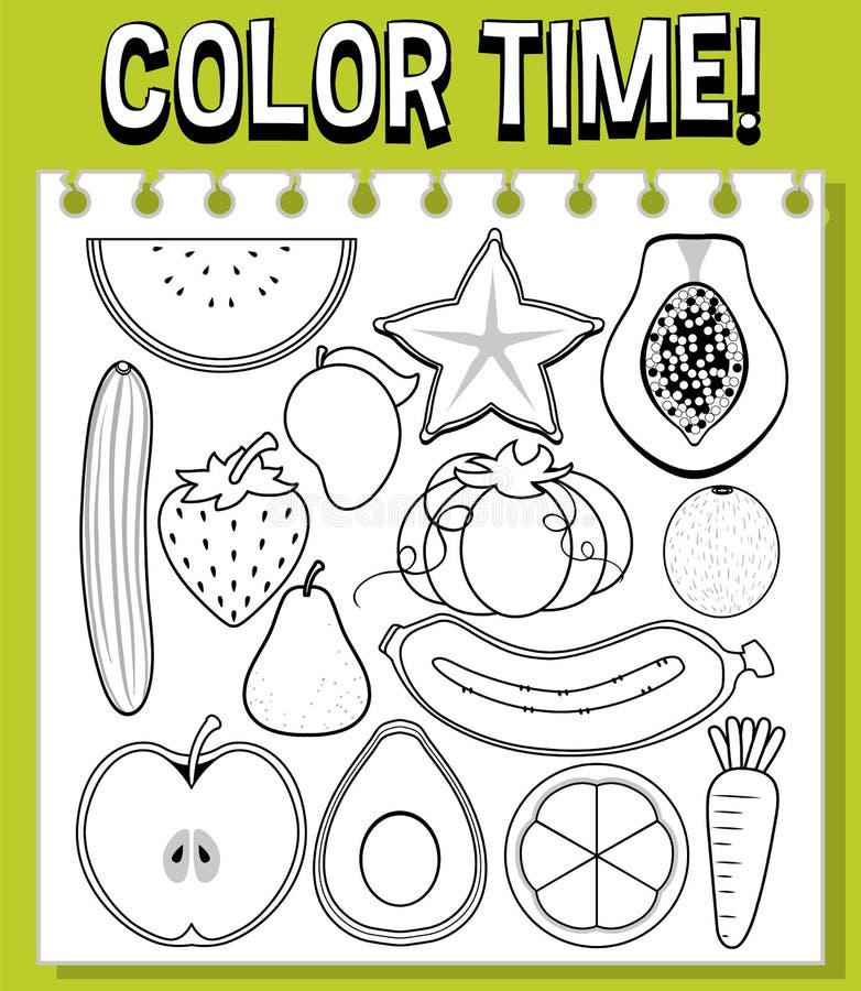 Colouring Worksheet for Student Stock Vector - Illustration of coloured ...